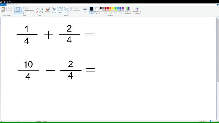 Additionner et soustraire des fractions de même dénominateur. - Acamedia